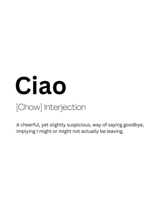 Ciao Dictionary Definition - Kaigozen2 - Digital Art & AI, Humor ...