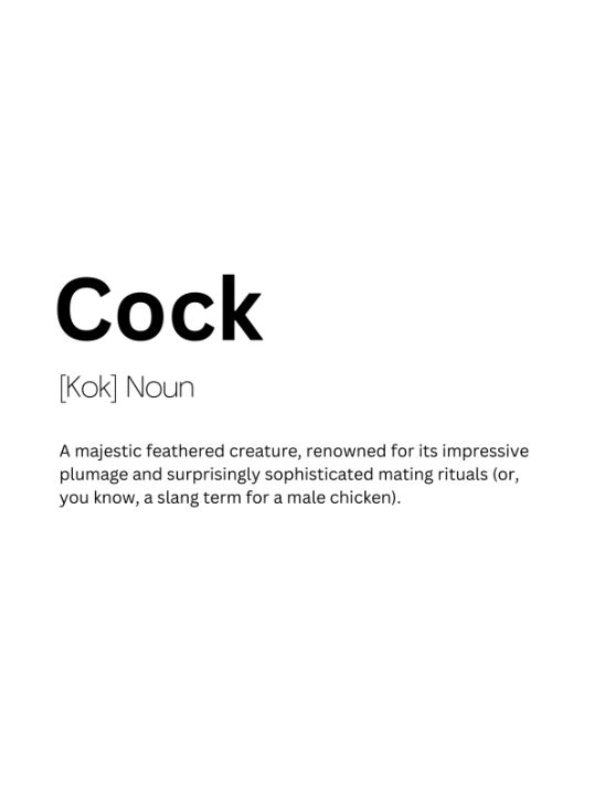 Cock Dictionary Definition - Kaigozen2 - Digital Art & AI, Humor ...