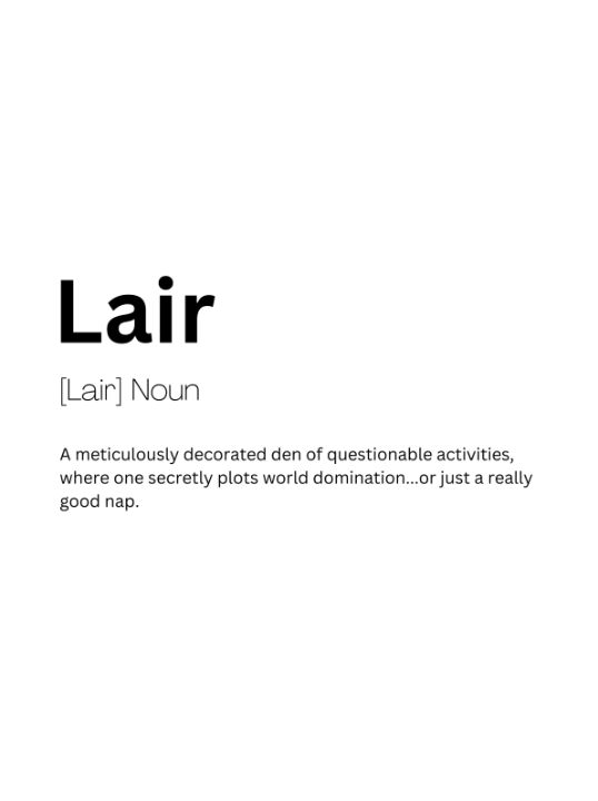 Lair Dictionary Definition - Kaigozen2 - Digital Art & AI, Humor ...