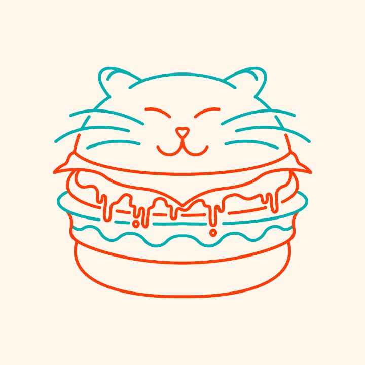 Cat Burger - Vektorkita - Drawings & Illustration, Animals, Birds ...
