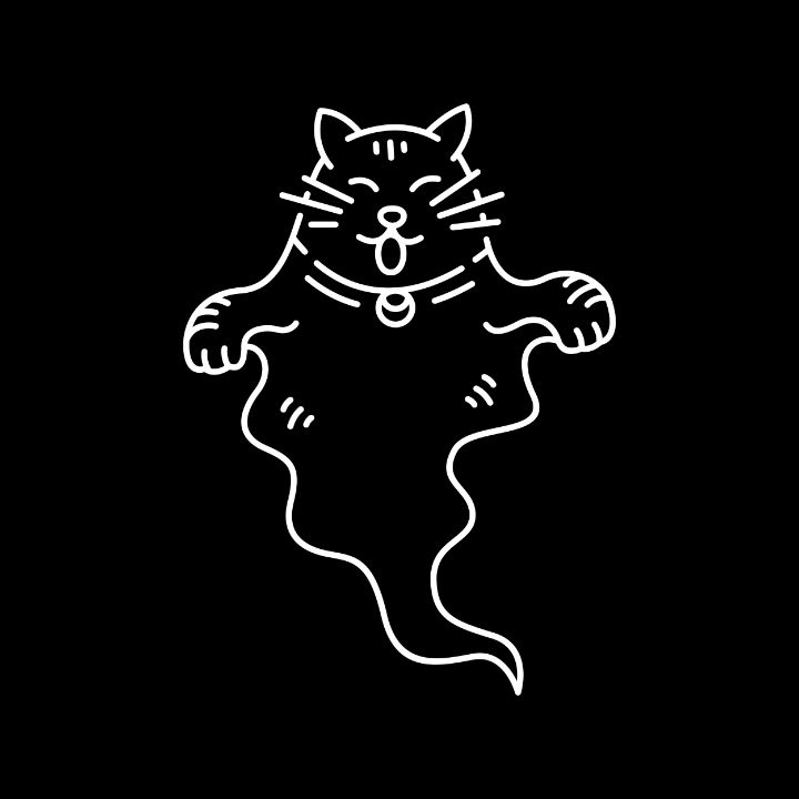 Cute Cat Ghost - Vektorkita - Drawings & Illustration, Holidays ...