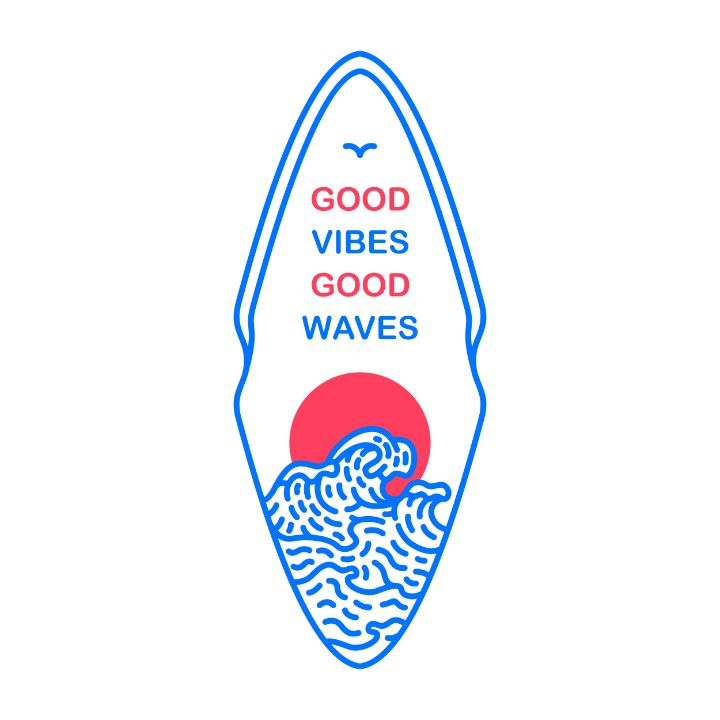Good Vibes Good Waves 1 - Vektorkita - Drawings & Illustration ...