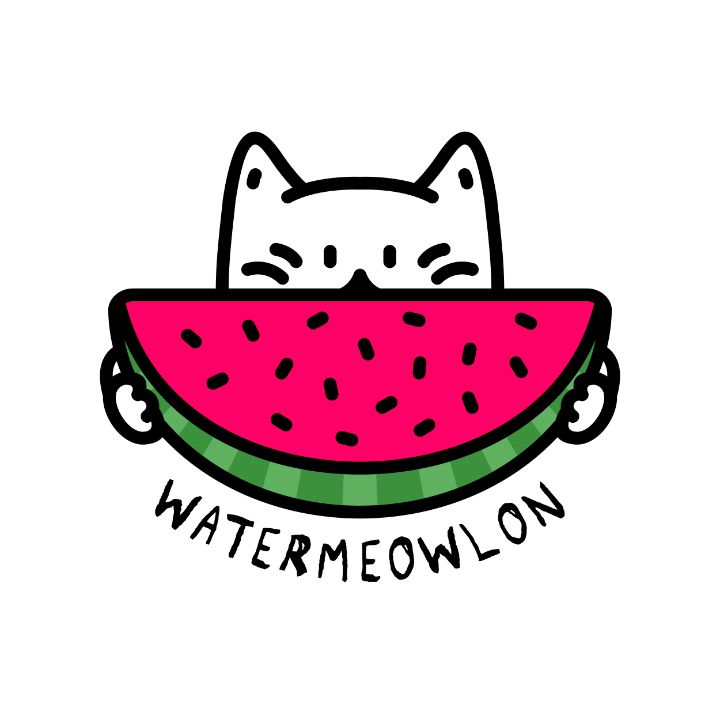 Watermeowlon Watermelon Cat - Vektorkita - Drawings & Illustration ...
