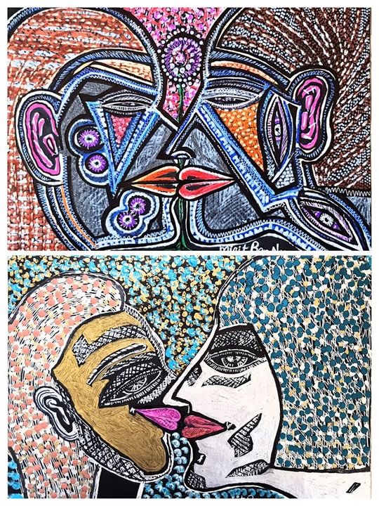 Couples loving flowers and jewelry - Mirit Ben-Nun - Paintings & Prints ...