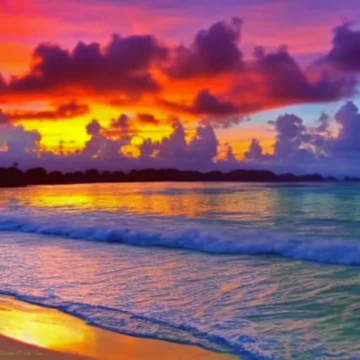 Tropical Beach Sunset - Trails I Travel Robert E. La'Cas - Digital Art ...