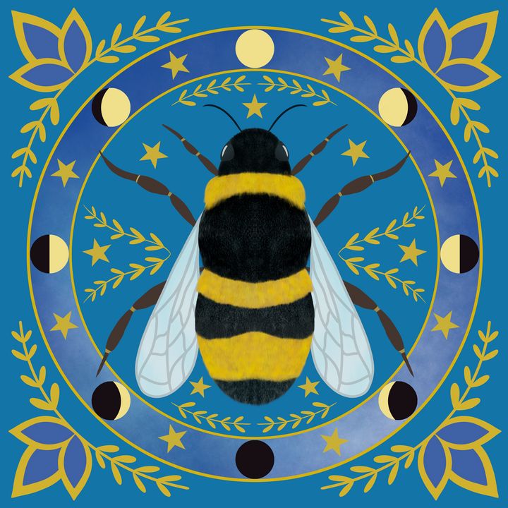 Bee With Moon and Stars - Ostara's Attic - Paintings & Prints, Animals ...