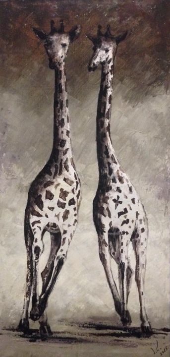 Giraffes in love - MariArt - Paintings & Prints, Animals, Birds, & Fish ...