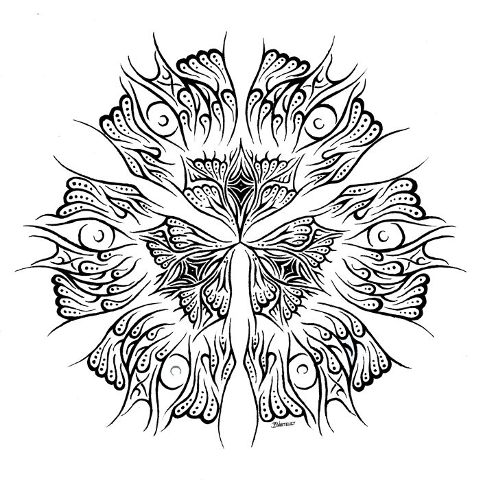 Moths - Triangle Tribal Abstract - BW Drawings - Drawings ...