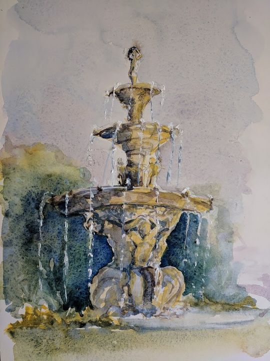 Exhibition Fountain - Colin Peel - Paintings & Prints, Buildings ...