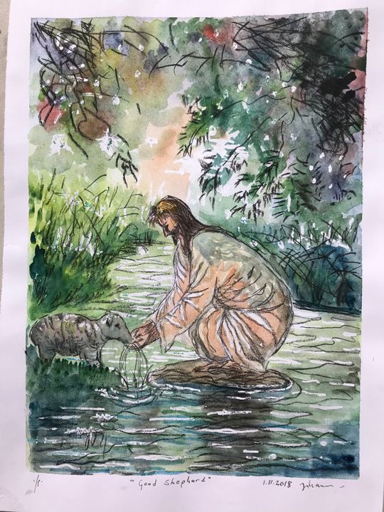 Good Shepherd - Jose Hau Artwork - Paintings & Prints, Religion ...