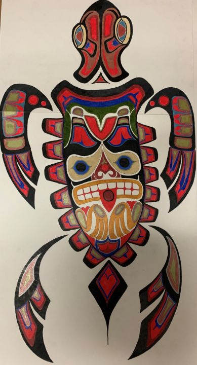 Turtle In Aboriginal Artwork 1 - Jaks Aboriginal Art Gallery - Drawings ...