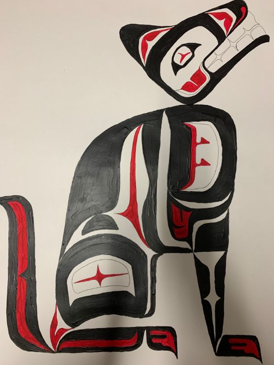 Sitting Wolf - Jaks Aboriginal Art Gallery - Paintings & Prints, Ethnic ...