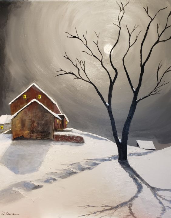 Snow Moon - Don Davis - Paintings & Prints, Landscapes & Nature ...