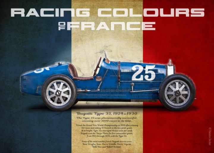 Bugatti 35B France - Theodor Decker - Paintings & Prints, Vehicles ...