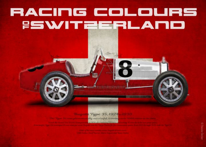 Bugatti 35B Switzerland - Theodor Decker - Paintings & Prints, Vehicles ...