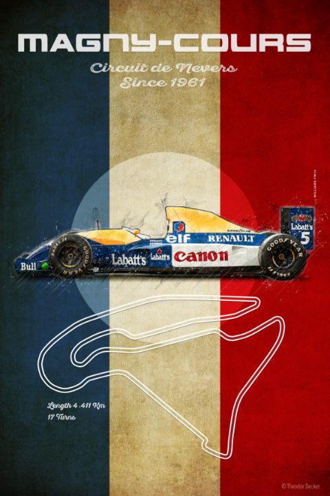 Magny-Cours Vintage Williams FW14 - Theodor Decker - Paintings & Prints ...