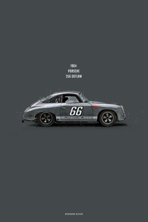 Porsche 356 Outlaw - Theodor Decker - Paintings & Prints, Vehicles ...