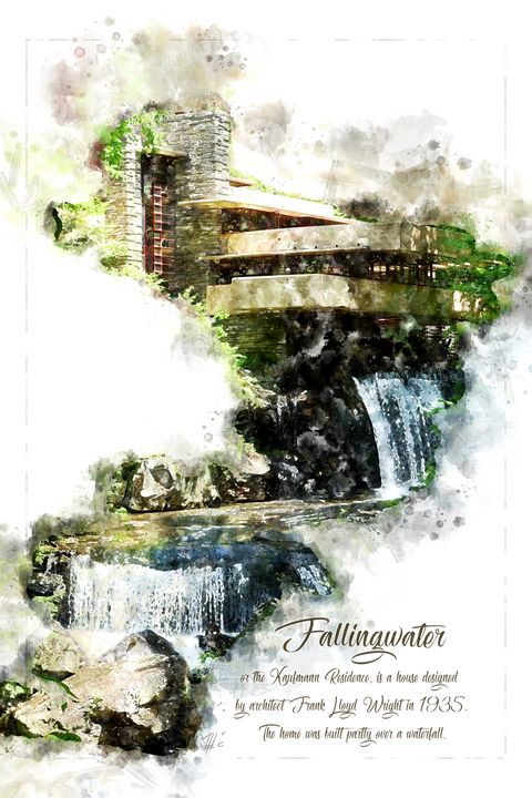 Fallingwater, Portrait, Watercolor - Theodor Decker - Drawings ...