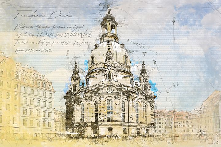 Frauenkirche, Dresden Germany - Theodor Decker - Drawings ...