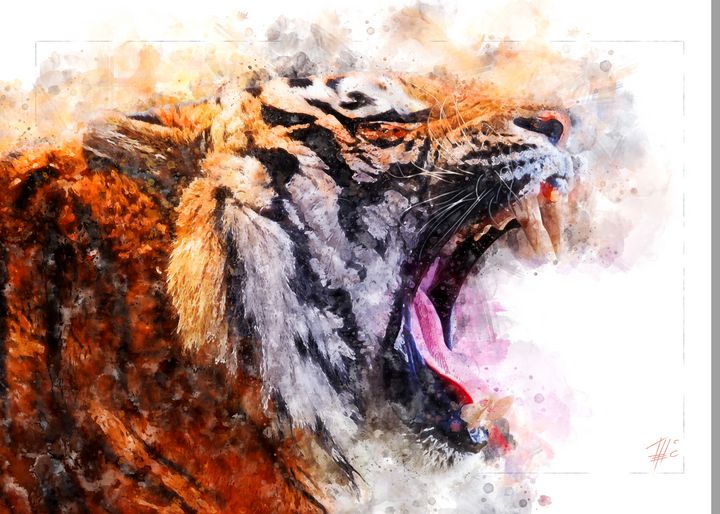 Tiger - Theodor Decker - Paintings & Prints, Animals, Birds, & Fish ...