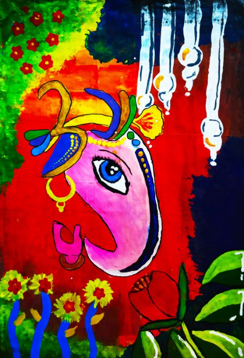 Sri Ganesha - KISHORE BISHOI - Paintings & Prints, Ethnic, Cultural ...