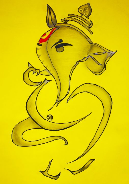 Sri Ganesh - KISHORE BISHOI - Paintings & Prints, Ethnic, Cultural ...