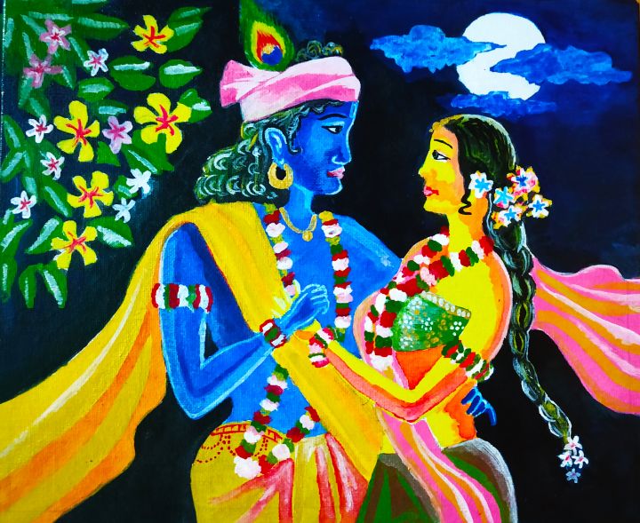 The Divine Lovers - KISHORE BISHOI - Paintings & Prints, Ethnic ...