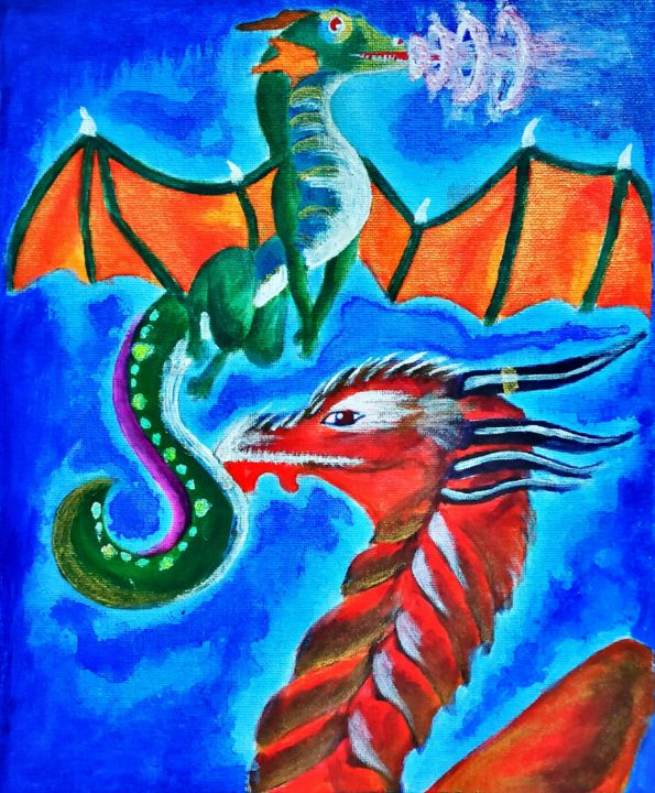 The Dragon - KISHORE BISHOI - Paintings & Prints, Ethnic, Cultural ...