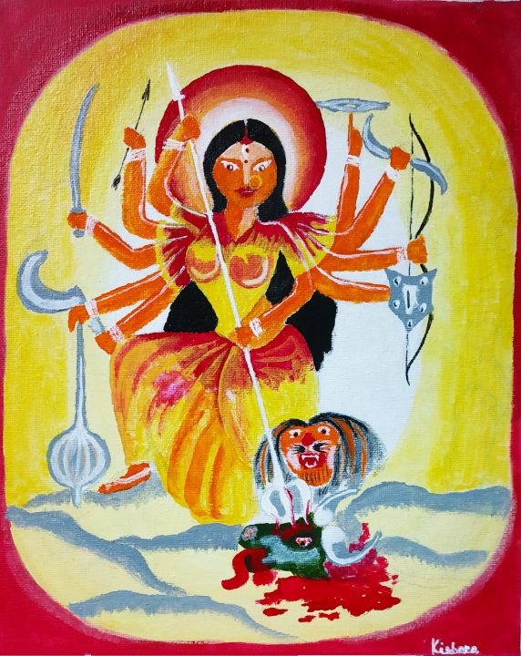 Maa Durga - KISHORE BISHOI - Paintings & Prints, Ethnic, Cultural ...