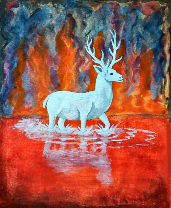 The Magical White Deer - KISHORE BISHOI - Paintings & Prints, Ethnic ...