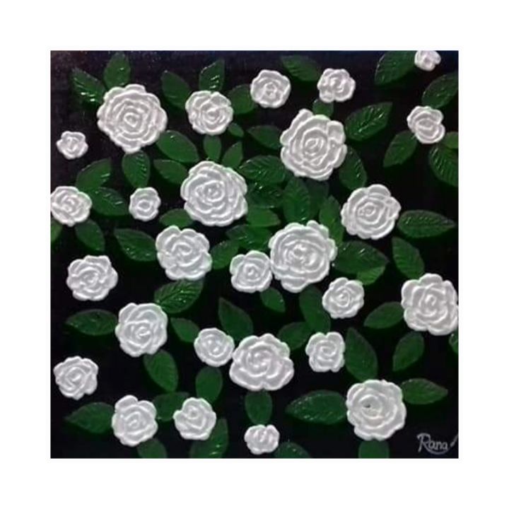 3D Rose Acrylic Painting On Canvas - ক্যানভাস-Canvas - Paintings ...