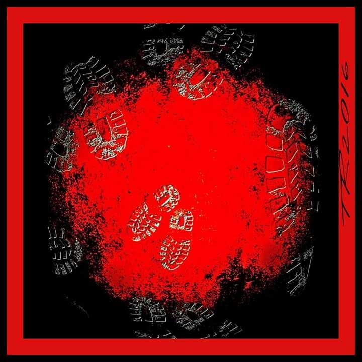 Red footprints - AMERICAN ART - Digital Art & AI, Abstract, Color - ArtPal