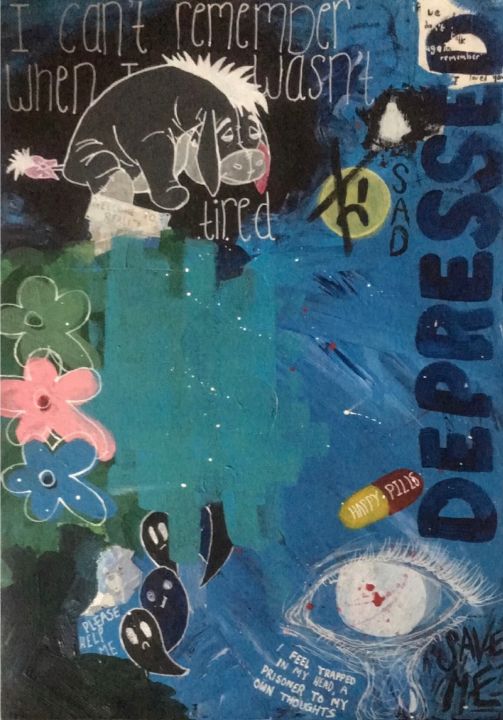 the blues of depression - Ashanti Miller - Paintings & Prints, Abstract ...