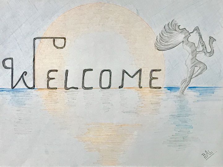 Welcome- Girl with a Saxophone - BAL - Drawings & Illustration, People ...