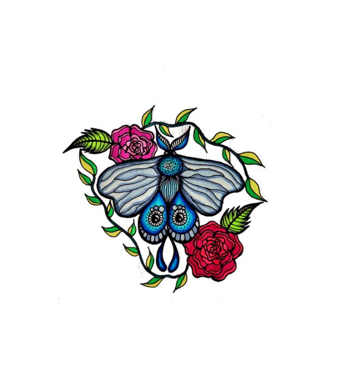 Blue Moth - Art by Rory - Drawings & Illustration, Animals, Birds ...