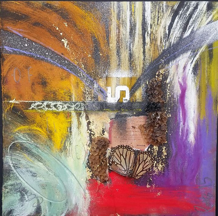 Heart's Chase - Maryjane Potts - Paintings & Prints, Abstract, Collage ...