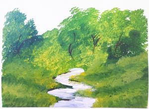 River and greenery - Satha arts - Paintings & Prints, Landscapes ...
