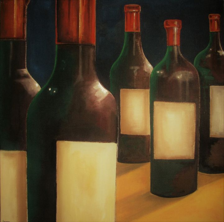 Bottles of Wine - Patrick Bornemann - Paintings & Prints, Food ...