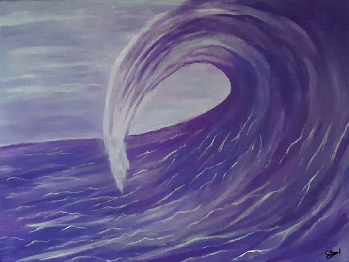 Purple wave - Shenann - Paintings & Prints, Landscapes & Nature, Beach ...