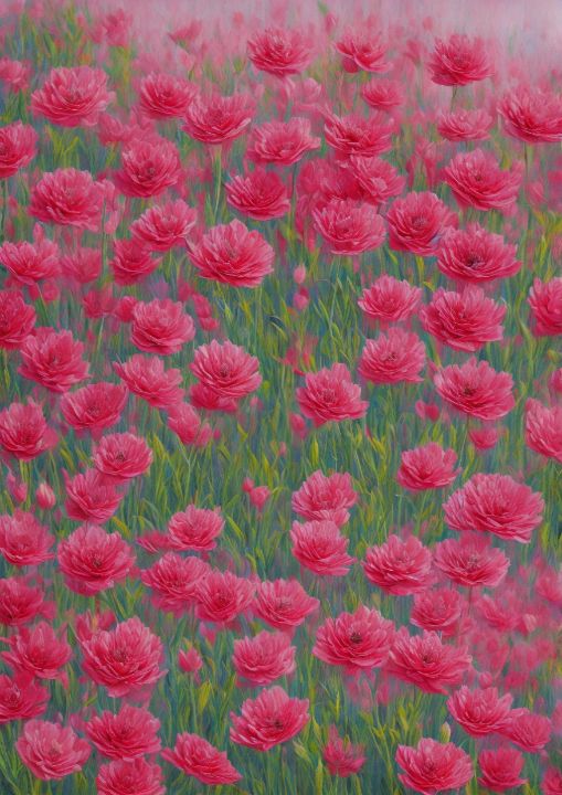 Pink flower array - Niftus - Digital Art & AI, Flowers, Plants, & Trees ...