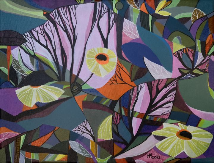 Sounds of the Forest - Aniko Hencz art - Paintings & Prints, Abstract ...