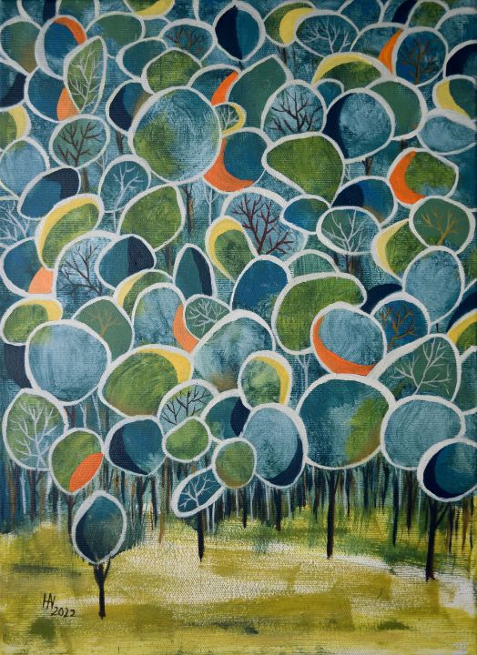 Mystical forest - Aniko Hencz art - Paintings & Prints, Flowers, Plants ...