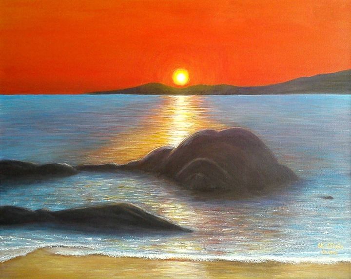 Sunset at Dog's Bay, Ireland - Catherinehession - Paintings & Prints ...