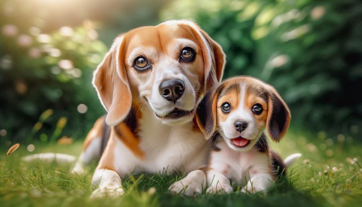 P3021 - Beagle Mom & Daughter - Fellini Photographic Wall Art - Photography, Animals, Birds ...