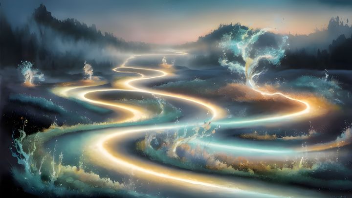 Whispers of Luminescent Pathways - Artisan Wall Creations - Digital Art ...