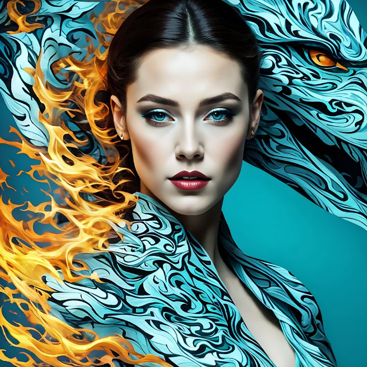 Battle mage and her dragon. - Bernard Jarman Art - Digital Art & AI ...