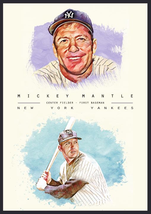 Mickey Mantle A3 Digital Painting - Dart Legacy Media - Digital Art ...