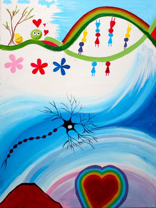 Little pea - Amanda Beaulieu - Paintings & Prints, Abstract, Collage ...