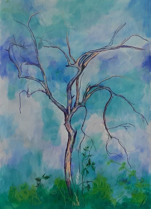 Young acacia tree 2024 - Tóthová Timea _ Toth Ajhsa - Paintings ...