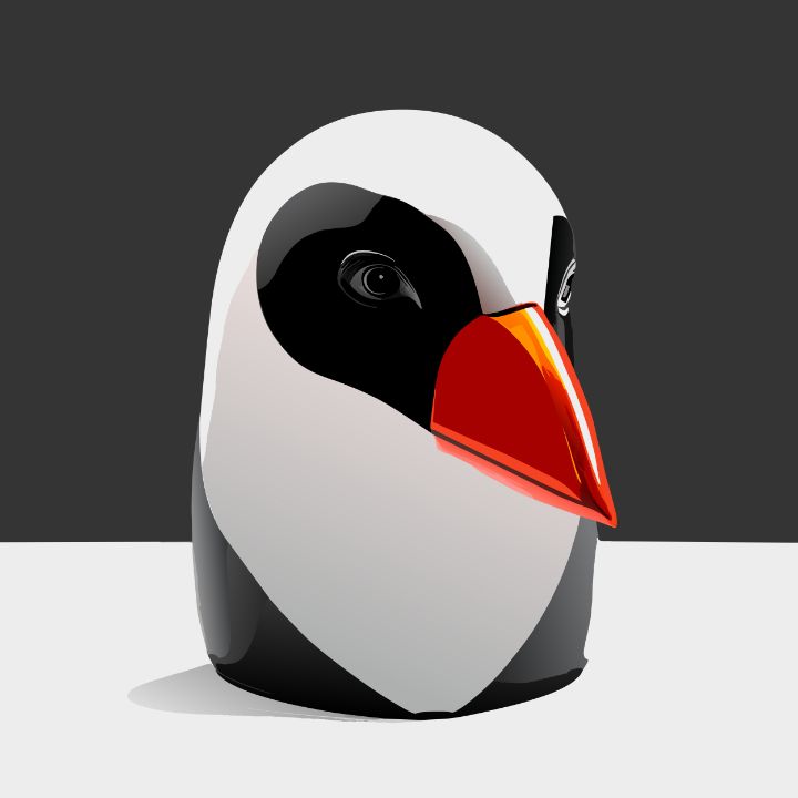 Abstract Penguin Head - Pickmash - Digital Art & AI, Animals, Birds ...